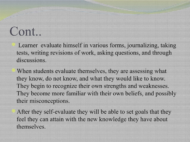 self and peer. evaluation | PPT
