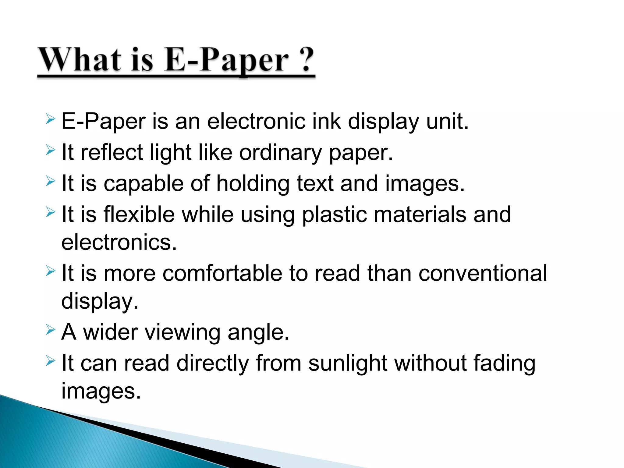 E-PAPER TECHNOLOGY | PPT