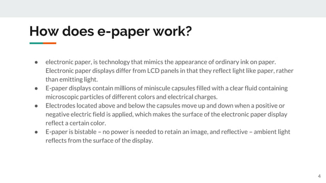E paper technologies | PPT