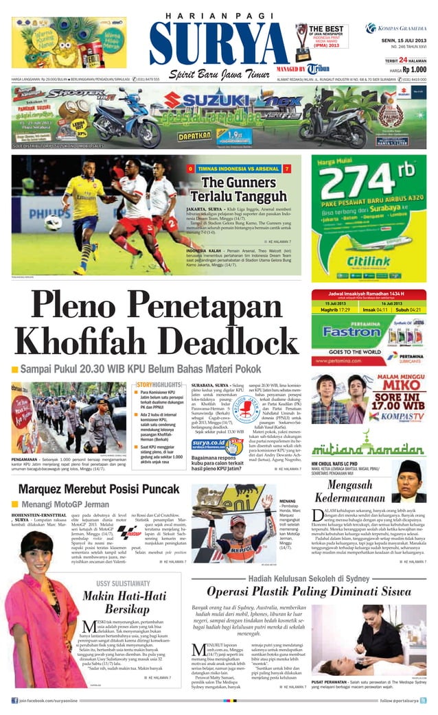 Epaper Surya 15 Juli 2013 | PDF