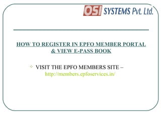 E passbook presentation for all employees | PPS