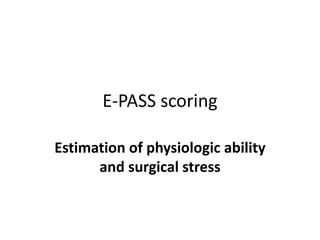 E pass scoring | PPT