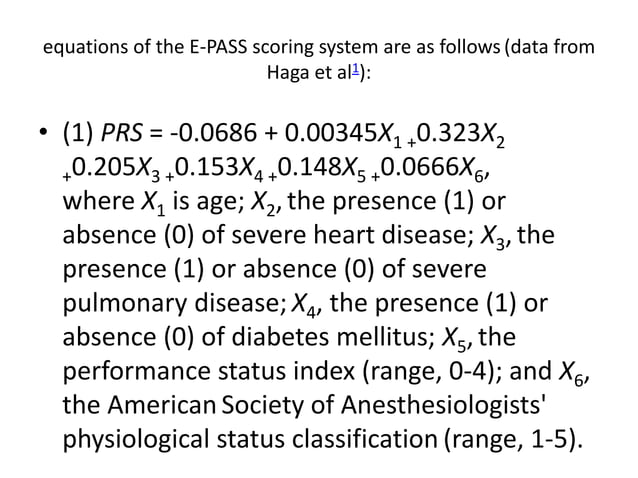 E pass scoring | PPT | Heart and Cardiovascular Diseases | Diseases and ...