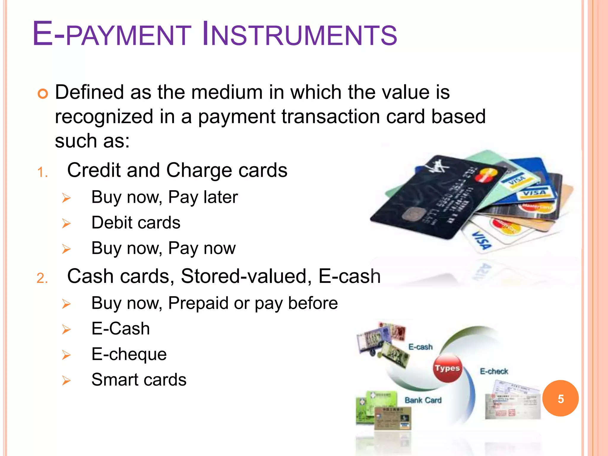 E-payment and E-payment System (EPS) / Classification of E-payment | PPTX