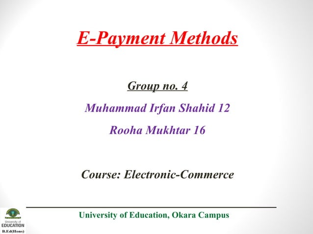 E Payment Methods | PPT