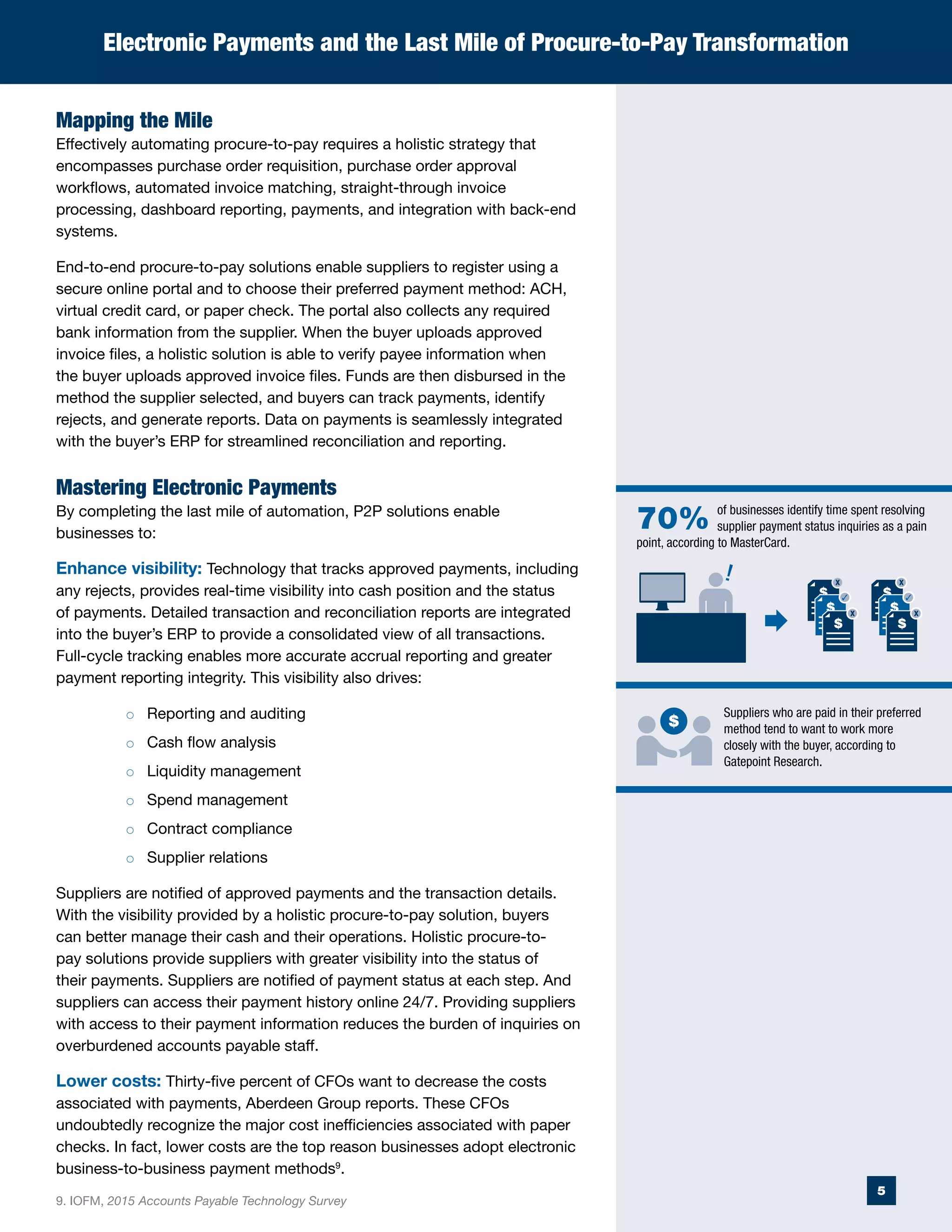 Electronic Payments and the Last Mile of the Procure-to-Pay Transformation | PDF