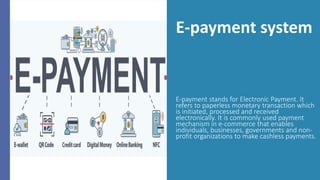 E-payment system | PPTX | Credit Cards | Personal Debt