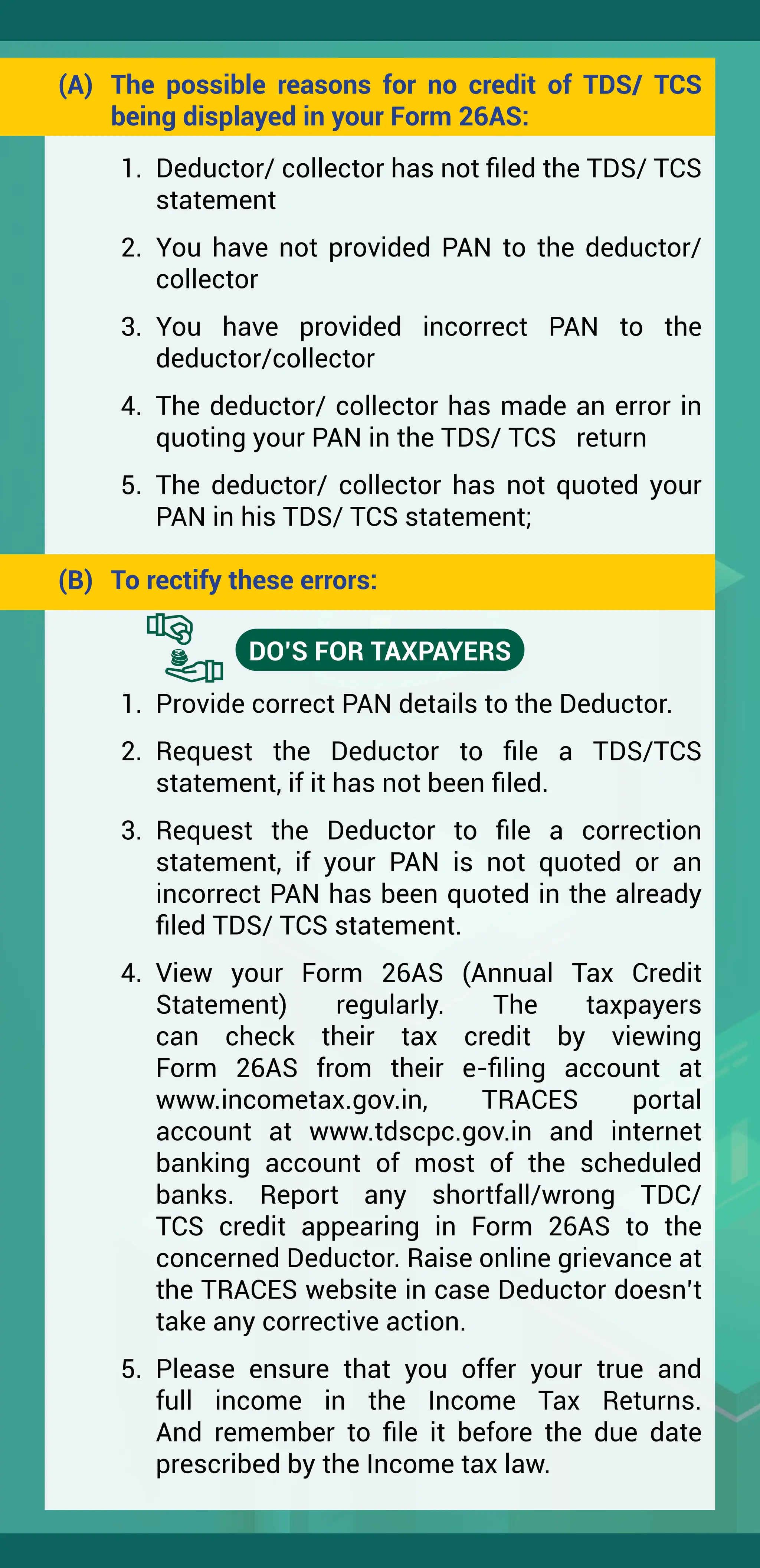 WORRIED ABOUT PROPER CREDIT OF INCOME TAX DEDUCTED/COLLECTED? | PDF