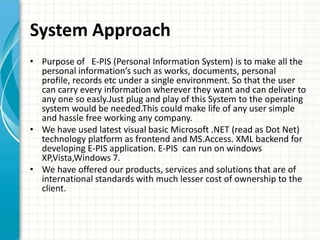 E personal information system | PPT