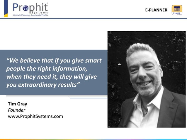 Prophit E-Planner - Supply Chain Planning - Prophit Systems | PPT