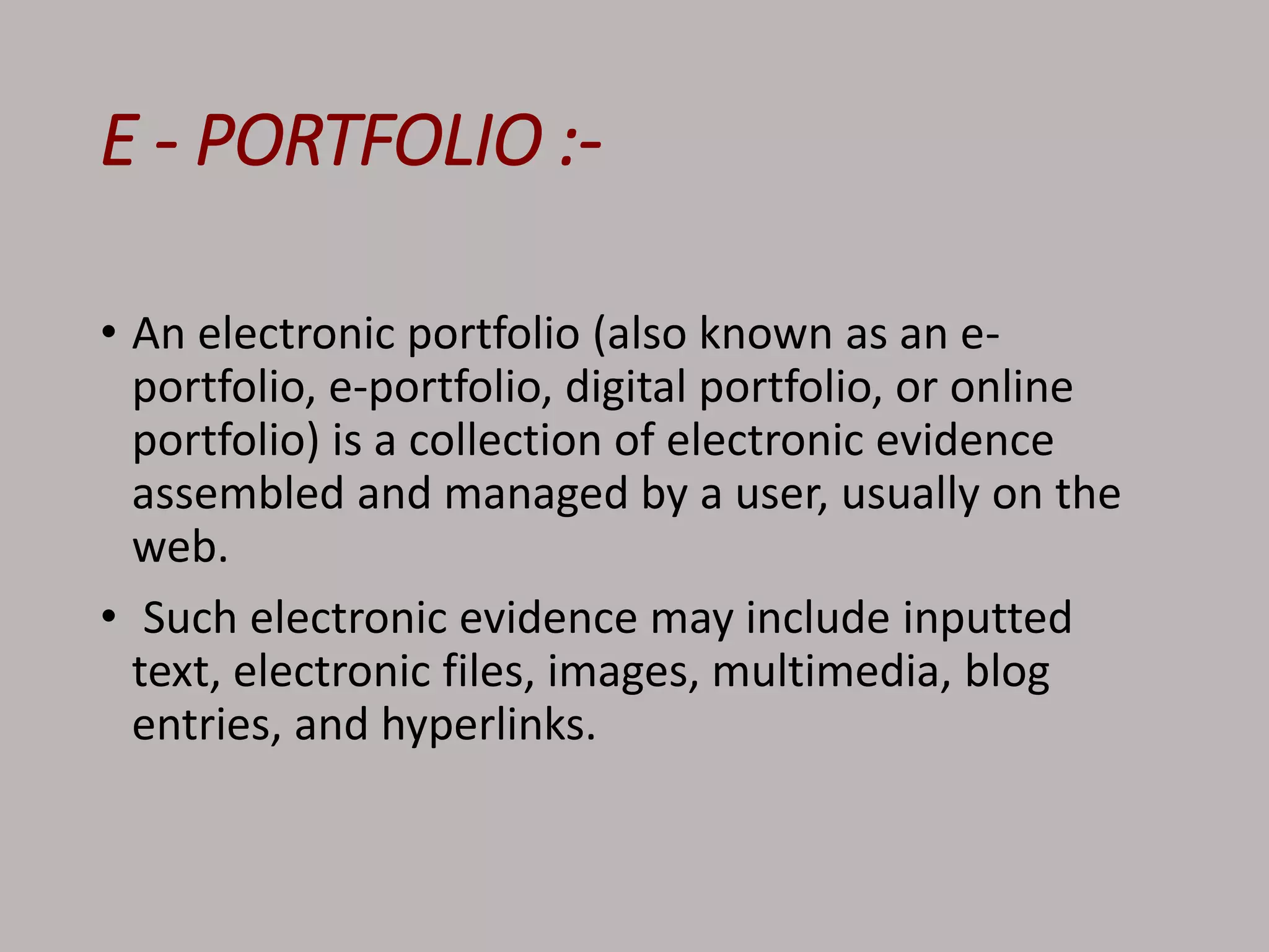 E-Portfolio | PPTX