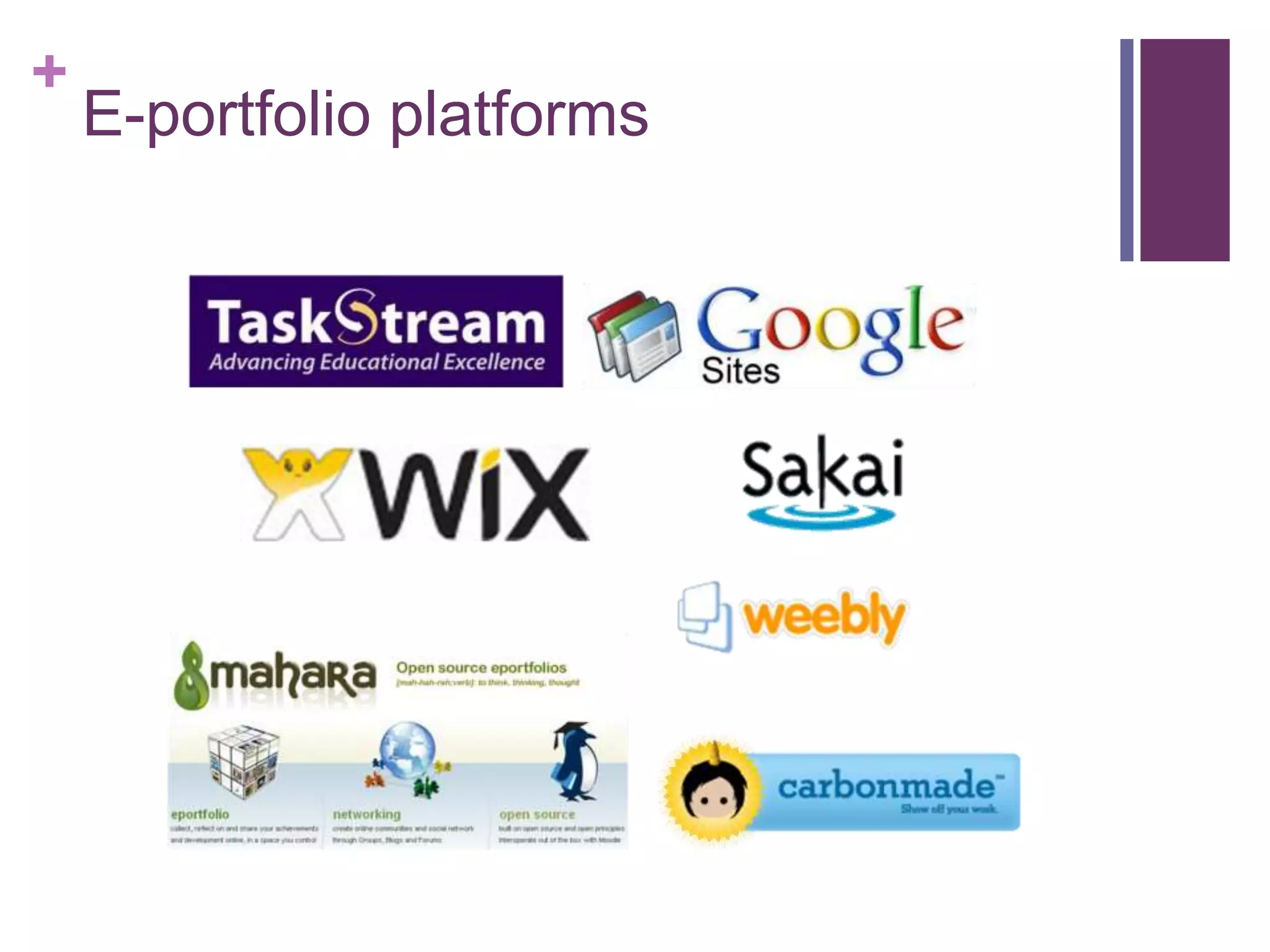 E portfolio platforms | PPTX