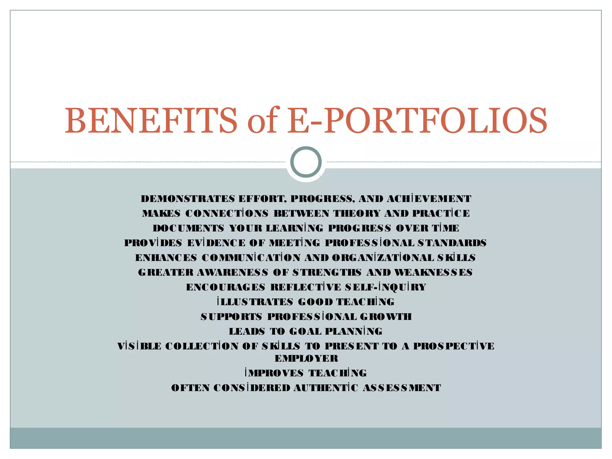 E portfolio presentation | PPT