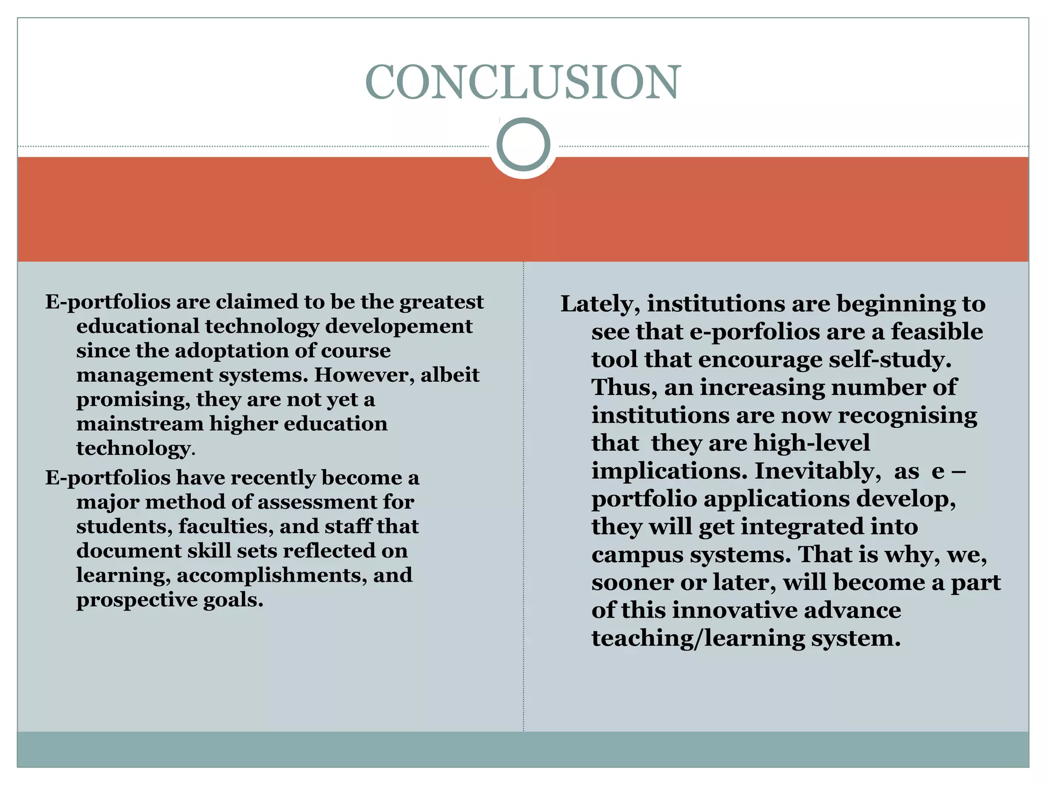 E portfolio presentation | PPT