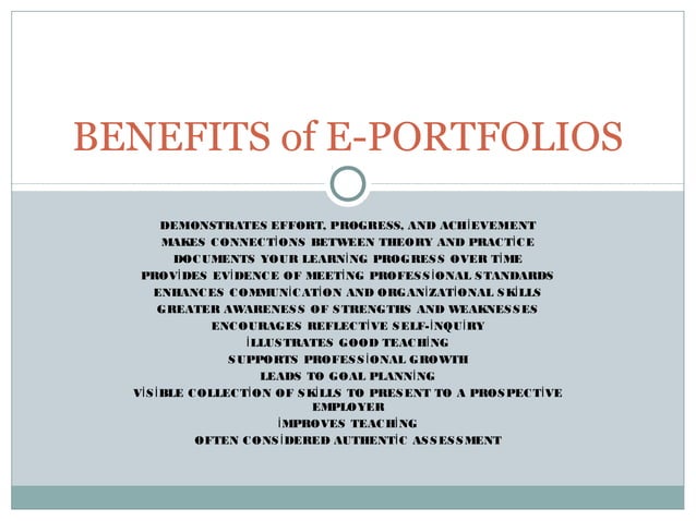 E portfolio presentation | PPT