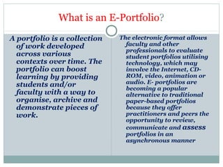 E portfolio presentation | PPT