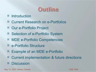 E Portfolio Project Cnie 2009 V3 | PPT