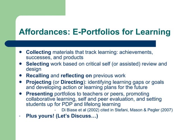 An Introduction to E-Portfolios | PPT