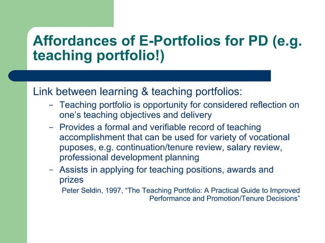 An Introduction to E-Portfolios | PPT