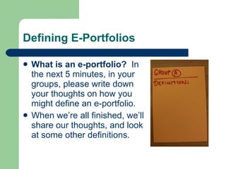 An Introduction to E-Portfolios | PPT