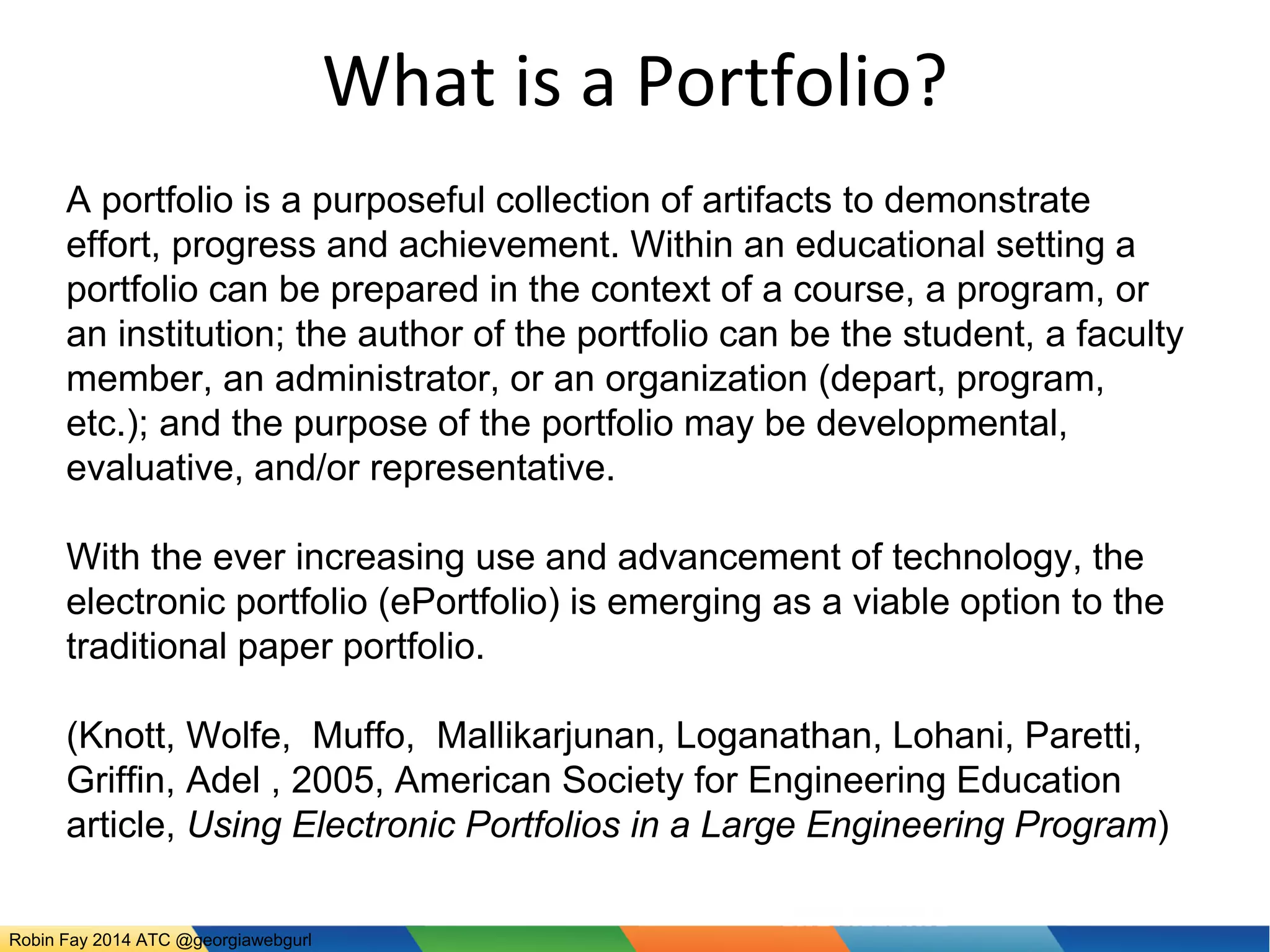 E portfolios atc overview | PPTX