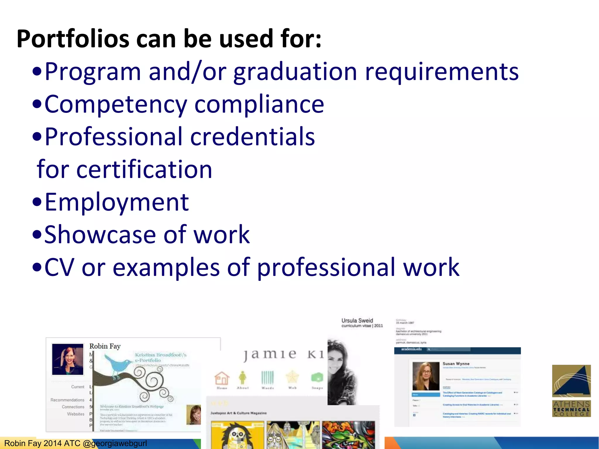 E portfolios atc overview | PPTX