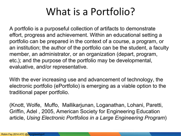 E portfolios atc overview | PPTX | Resume Writing and Advice | Job Search