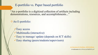 E-Portfolios for Continuous Professional Development | PPT