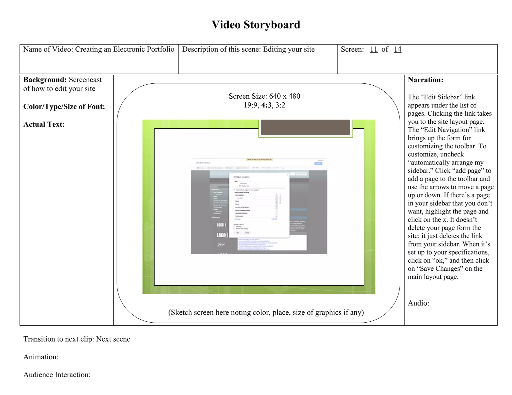 E portfolio storyboard | PDF