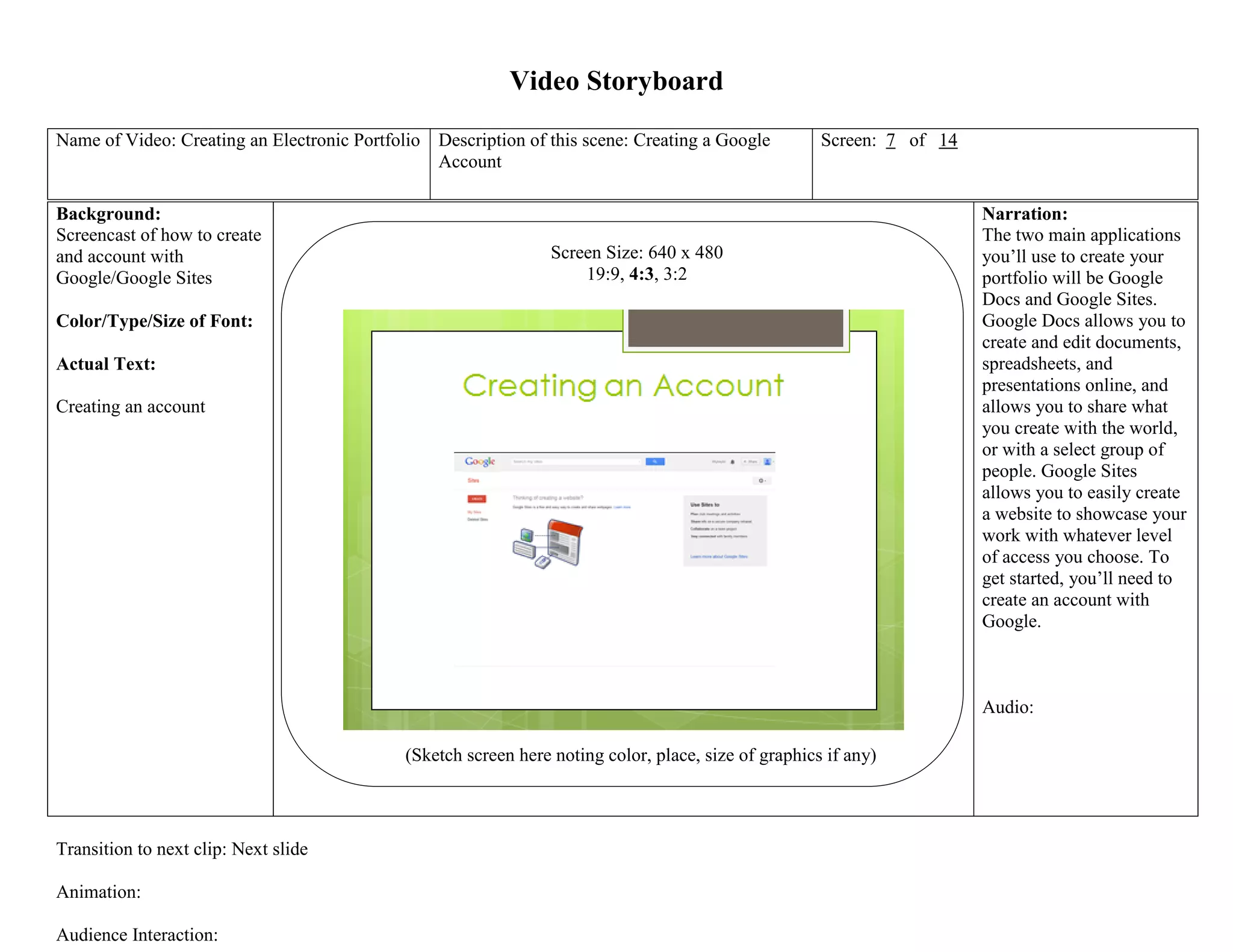 E portfolio storyboard | PDF