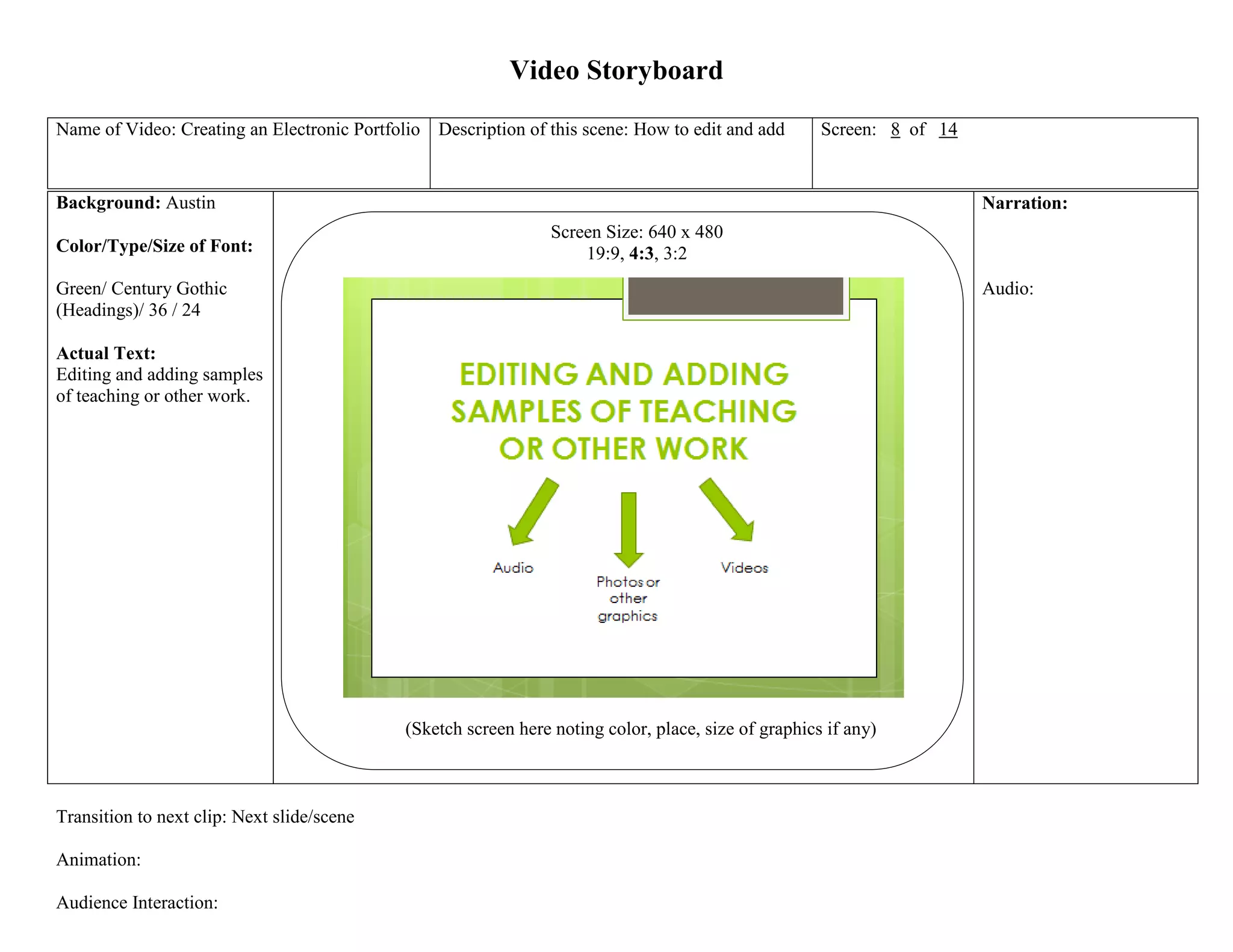 E portfolio storyboard | PDF