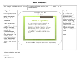 E portfolio storyboard | PPT