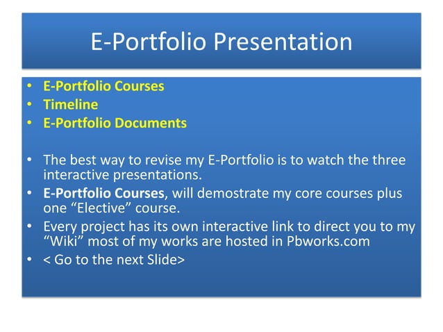 E Portfolio Tutorial Pptx