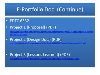 E portfolio tutorial | PPTX