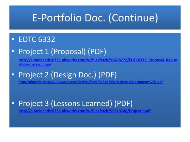 E portfolio tutorial | PPTX