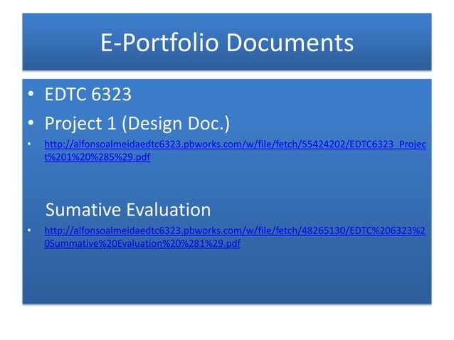 E portfolio tutorial | PPTX