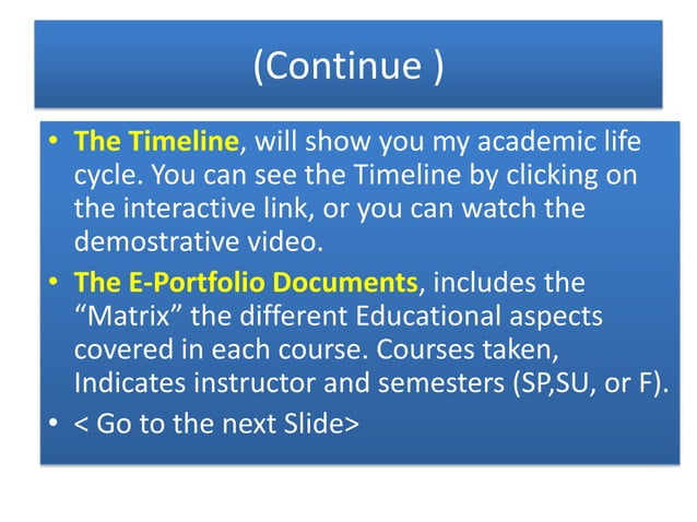 E portfolio tutorial | PPTX