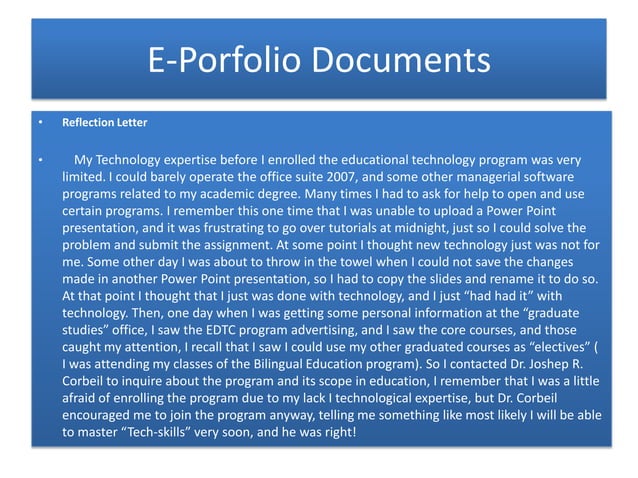 E portfolio tutorial | PPTX