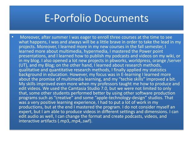 E portfolio tutorial | PPTX