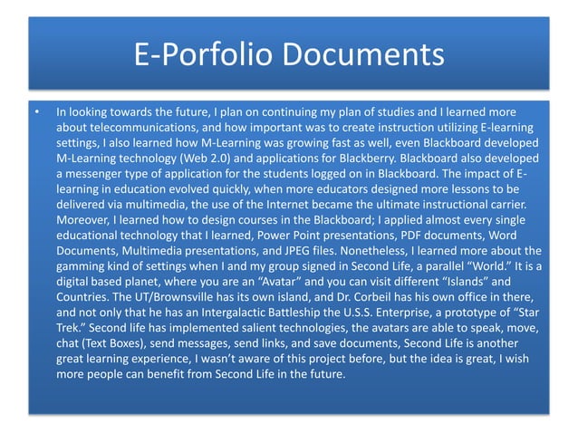 E portfolio tutorial | PPTX