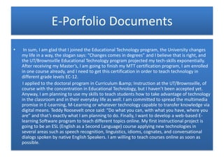 E portfolio tutorial | PPTX