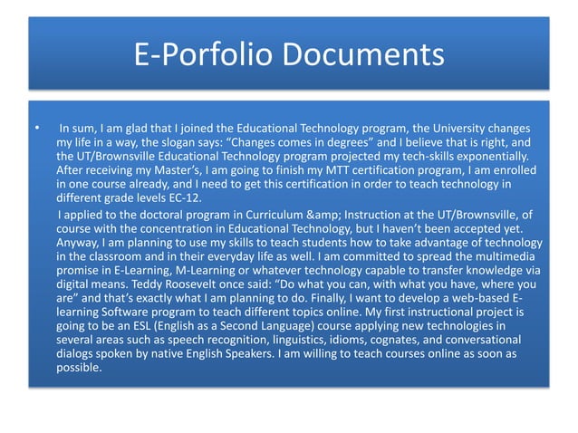 E portfolio tutorial | PPTX