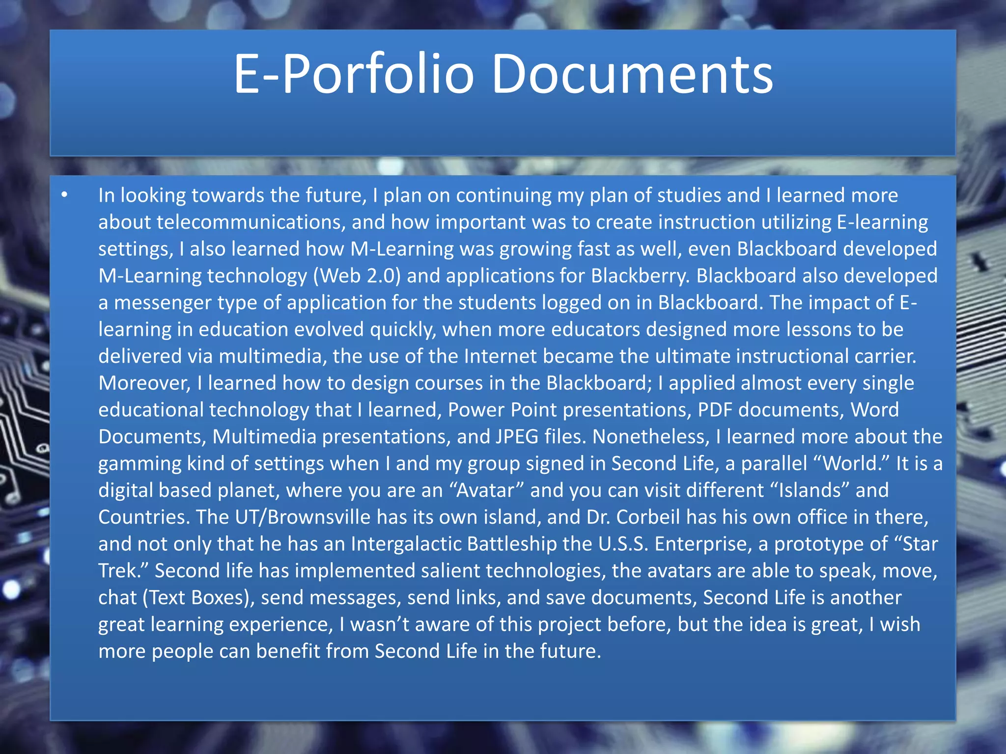 E-portfolio tutorial AA | PPTX