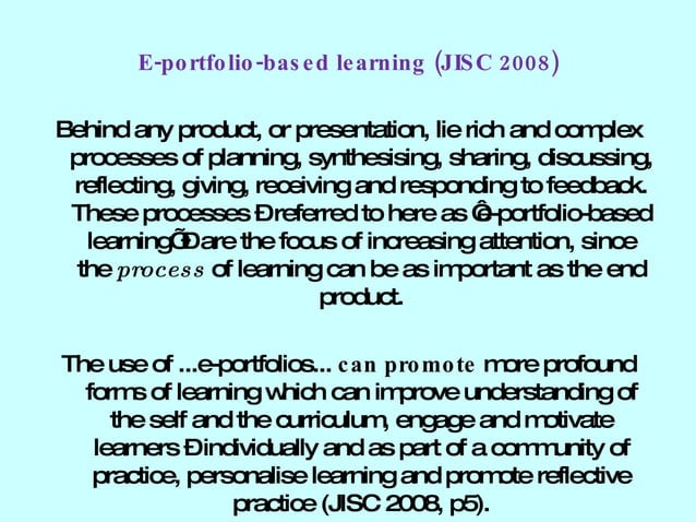 Implementing successful e-portfolio-based learning | PPT