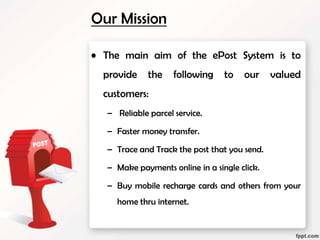 E post office system | PPTX | Business | Business and Finance