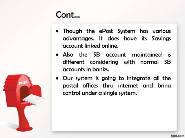 E post office system | PPTX | Business | Business and Finance