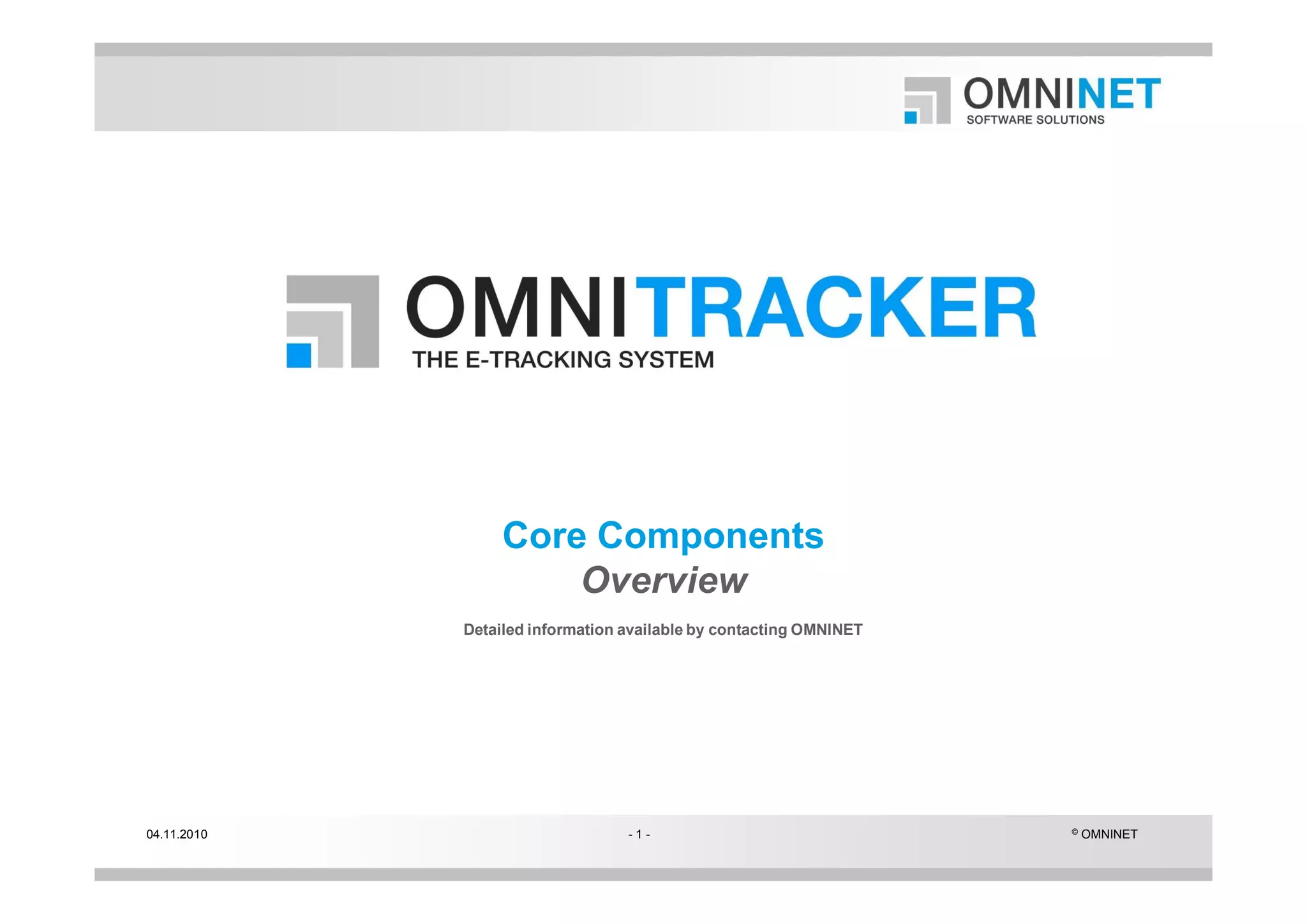 OMNITRACKER Core Components | PPT
