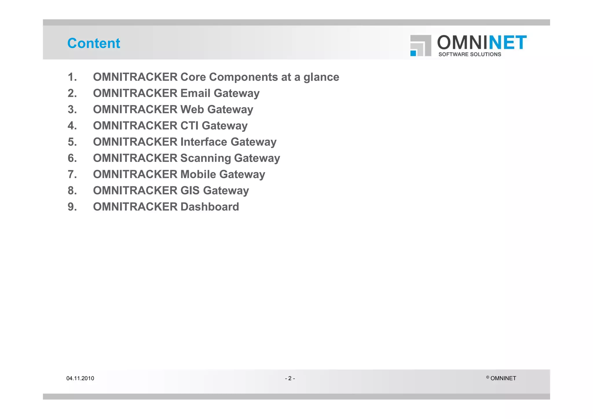 OMNITRACKER Core Components | PDF