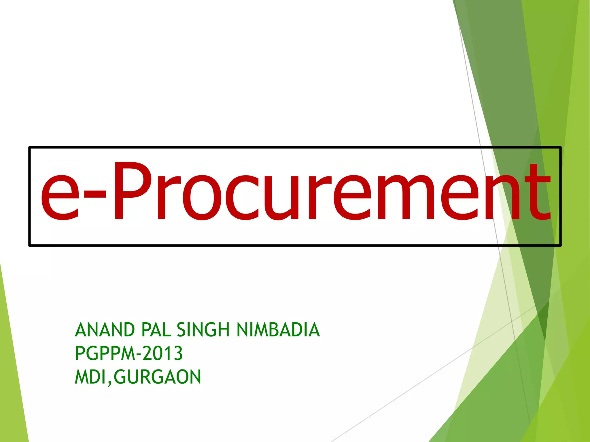 e-Procurement in Indian Government | PPTX