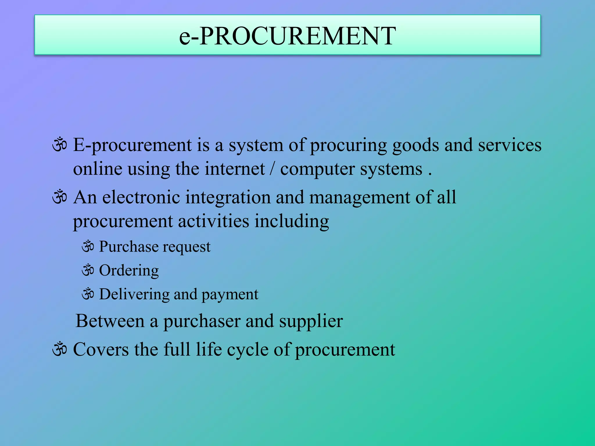 E procurement | PPTX